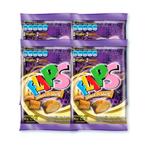 CEREAL FLIPS DULCE DE LECHE 50GR 12UND - SEGOMARKET