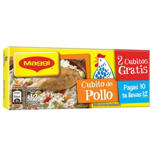 CUBITO DE POLLO MAGGI 12UNID 138GR - SEGOMARKET